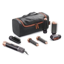 Princess Airstyler Plus 6in1 01.529215.01.001 Haarstyler (1000 Watt, 3 Heiz- und 2 Geschwindigkeitseinstellungen, LED-Lichtanzeige, Ionisch, 360&deg; drehbares Netzkabel, inkl. 1 gro&szlig;e Rundb&uuml;rste, 1 Blasrohr, automatische Wickel-Lockenwickler, 1 Rundb&uuml;rste, 1