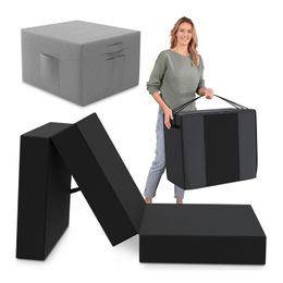 Spar-Set Klappmatratze G&auml;stematratze, 75x195x15cm, schwarz inkl. Husse grau & Transporttasche