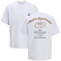 Jack & Jones Herren Gro&szlig;e Gr&ouml;&szlig;en | Jack&Jones T-Shirt mit Print auf Vorder- und R&uuml;ckseite Farbe wei&szlig; Gr&ouml;&szlig;e: 3XL