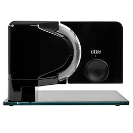 Ritter Allesschneider Sono 2 Schwarz (Metallausf&uuml;hrung, freitragend, Wellenschliffmesser, 17 cm &Oslash;, Sicherheits-Moment- und Dauerschalter, 65 Watt Eco-Motor)