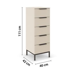 Rauch Kommode &raquo;Flipp&laquo; mit Fu&szlig;gestell - 40x42x111cm - wei&szlig; - Holz / Holz