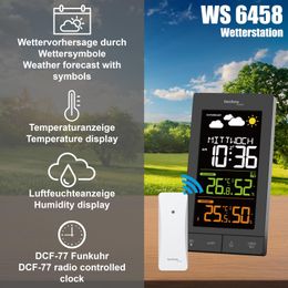 Technoline WS 6458 Wetterstation (Wettervorhersage, Innen-/Au&szlig;entemperatur, Luftfeuchtigkeit)