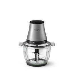 Philips HR1503/00 3000 Series Zerkleinerer (500 Watt, 2 Liter Glassch&uuml;ssel, 2 Geschwindigkeiten, PowerChop Technologie, 4 Edelstahlklingen, Anti-Rutsch-F&uuml;&szlig;e, sp&uuml;lmaschinenfest, Edelstahl)