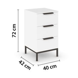 Rauch Kommode &raquo;Flipp&laquo; mit Fu&szlig;gestell - 40x42x72cm - wei&szlig; - Holz / Holz