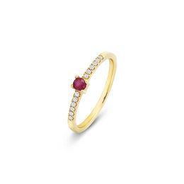 Tchibo - 585 Gold Ring - Gr. 17 - wei&szlig;