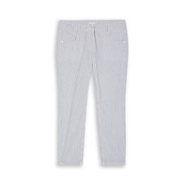Tom Tailor Damen Tapered Relaxed Hose mit Streifenmuster, wei&szlig;, Gestreift, Gr. 46/28
