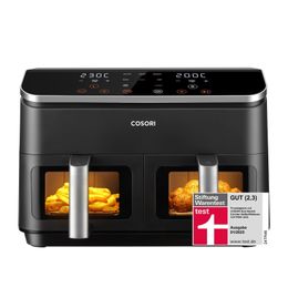 COSORI CAF-R901-AEU Doppel-Hei&szlig;luftfritteuse (8,5 l Fassungsverm&ouml;gen, 1.750 W, Timer, 10 Funktionen, 2 Displays, 2 Zubereitungsk&ouml;rbe, einstellbare Temperatur)