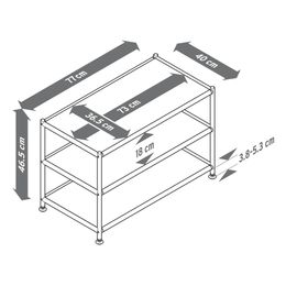 Tchibo - Couchtisch Metall &raquo;Cn3&laquo; - 77x40x46,5cm - chrom - Stahl / Kunststoff / Kunststoff