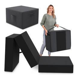 Spar-Set Klappmatratze G&auml;stematratze, 75x195x15cm, schwarz inkl. Husse anthrazit & Transporttasche