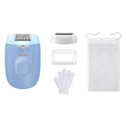 Philips BRE247/00 Series 4000 Epilierer (Netzbetrieb, f&uuml;r K&ouml;rper und empfindliche Bereiche, perfektes Starterset, LED-Beleuchtung, epilieren, rasieren und peelen, 2 Geschwindigkeitsstufen, Anti-Rutsch-Griff, Massageaufsatz, Scherkopf mit Kamm, K&ouml;rperpeelin
