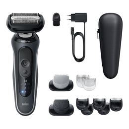 Braun Series 6 Elektrorasierer, +2 Aufs&auml;tze, 62-G1650s Herrenrasierer (Akkubetrieb, 2D-ContourAdapt Kopf, Turbo-Modus und sanfter Modus, kabellose Laufzeit bis zu 60 Min., 100% wasserdicht, hergestellt in Deutschland, Reiseetui, Ladeger&auml;t, Reinigungsb&uuml;rste