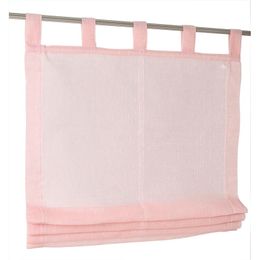 Kutti Raffrollo &raquo;Brondby&laquo; mit Schlaufen freih&auml;ngend halbtransparent, Polyester, Schlaufen rosa Obermaterial: 100% Polyester 145cm, einseitig verschiebbar, 