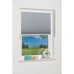 K-home Plissee &raquo;Klemmfix Pisa&laquo; verdunkelnd energiesparend ohne Bohren verspannt grau Obermaterial: 100% Polyester 130cm, zweiseitig verschiebbar, 40cm