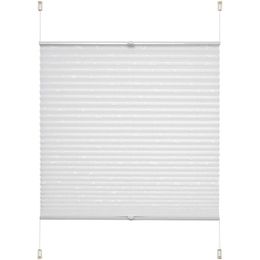 Liedeco Plissee &raquo;Klemmfix-Plissee Ranke grau&laquo; Lichtschutz ohne Bohren verspannt Klemmfix-Plisse mit floralem Druck wei&szlig; Obermaterial: 100% Polyester 130cm, 