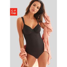 Nuance Body schwarz Gr. 70 Cup C f&uuml;r Damen. Mit V-Ausschnitt. Mit B&uuml;gel. Figurbetont. Nachhaltig.