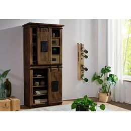 Schrank Mango 80x45x175 braun lackiert RAILWAY #417