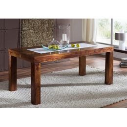 Esstisch Sheesham 140x90x76 braun lackiert METRO LIFE #169