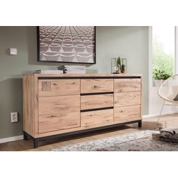 Sideboard Wildeiche 175x45x85 bianco ge&ouml;lt VILLANDERS #209