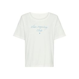 Vivance Dreams Pyjamaoberteil braun Gr. 32/34 f&uuml;r Damen. Rundhals und Print. Nachhaltig.