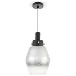 Paco Home Pendelleuchte "DORA", schwarz, &Oslash; 14cm H: 25,4cm, Leuchten, H&auml;ngelampe Pendelleuche Glas Esstisch Industriell Vintage E27 Modern, Pendelleuchte