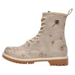 Schn&uuml;rboots DOGO "Long Boots Schn&uuml;rstiefel There Is Always Hope Damen", Damen, Gr. 40, Normalschaft, grau, Lederimitat, Schuhe Schn&uuml;rboots, Handgefertigt