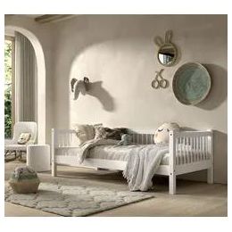 Einzelbett Home Affaire, wei&szlig; (wei&szlig;, wei&szlig;, wei&szlig;), B:97,5cm H:68cm L:207,5cm, Betten, mit LF 90x200 cm, wahlweise mit o. ohne Bettschublade, Buche wei&szlig;