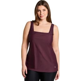 sheego Damen Tankini-Oberteil mit Karree-Ausschnitt burgund Gr&ouml;&szlig;e 44B