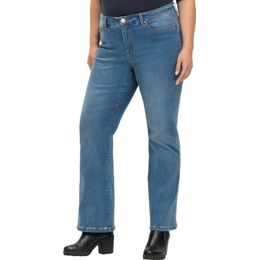 sheego Damen Jeans mit Bodyforming-Effekt, Bootcut blue denim Gr&ouml;&szlig;e 50
