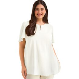 sheego Damen Tunika mit Knopfverschluss ecru Gr&ouml;&szlig;e 50