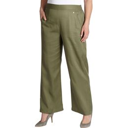 sheego Damen Schlupfhose mit Smokbund hinten oliv Gr&ouml;&szlig;e 42