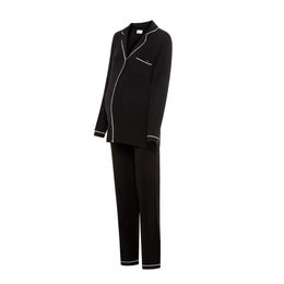 Lascana Umstandspyjama schwarz Gr. 32/34 f&uuml;r Damen. Mit V-Ausschnitt. Bequem