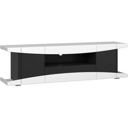Lowboard Home Affaire "NextLevel speziell geeignet f&uuml;r Spielekonsolen", wei&szlig;, schwarz matt lack, B:180cm H:52cm T:42cm, Holzwerkstoff, Sideboards, Lowboard, Gaming-Lowboard wahlweise mit Beleuchtung - (B/T/H) 180/42/52 cm