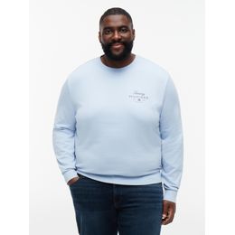 Tommy Hilfiger Big & Tall Sweatshirt "BT-SCRIPT STACK", Herren, Gr. 4XL, breezy blau, Sweatware, Obermaterial: 100% Baumwolle, TOMMY HILFIGER BIG & TALL, regular fit normal, Rundhals, Rippb&uuml;ndchen, Sweatshirts Sweatshirt, Gro&szlig;e Gr&ouml;&szlig;en