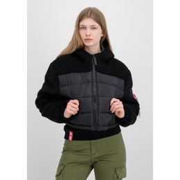 Winterjacke Alpha Industries "Teddy Puffer W", Damen, Gr. L, schwarz, Obermaterial: 100% Polyester. Futter: 100% Polyester. F&uuml;llung: 100% Polyester, Jacken Winterjacke
