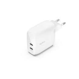 Belkin USB-Ladeger&auml;t "BoostCharge Pro 60 Watt Dual USB-C Ladeger&auml;t mit 2x USB-C Anschl&uuml;ssen", wei&szlig;, B:5cm H:3,5cm T:13cm, Ladeger&auml;te, (Netzteil f&uuml;r Laptops, Tablets, Smartphones)