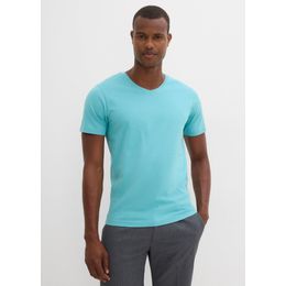 bonprix T-Shirt mit V-Ausschnitt (5er Pack), gr&uuml;n, Gr.60/62 (XXL), Praktische Basic T-Shirt Packung, aus 100% Baumwolle