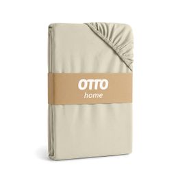 Spannbettlaken OTTO HOME "PHYSALIS in BASIC und PREMIUM Qualit&auml;t, 100% Baumwolle", beige, B:160cm L:200cm, Jersey (160 g/m&sup2;), Obermaterial: 100% Baumwolle, Bettlaken, Spannbettlaken, f&uuml;r Matratzen bis 18 cm H&ouml;he, Bettlaken, Spannbetttuch, pflegeleicht