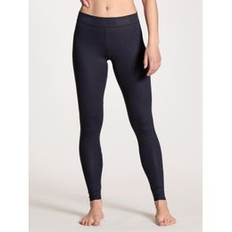 Leggings Calida "Elastic", Damen, Gr. M (44/46), N-Gr, schwarz lapis blau, Single Jersey, Obermaterial: 94% Baumwolle, 6% Elasthan, lang, Hosen Leggings, elastisch, hoch geschnitten, Singel Jersey Qualit&auml;t, bequem, weich