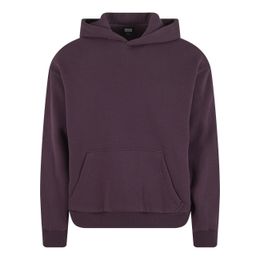 Kapuzensweatshirt Urban Classics "Urban Classics Fluffy Hoody", Herren, Gr. 4XL, plumlila, 70% Baumwolle, 30% Polyester, unifarben, normal, ohne Ausschnitt, Sweatshirts
