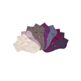 H.I.S. Kurzsocken H.I.S, Damen, Gr. 35-38, bunt (2x taupe, 2x beige meliert, 2x pflaume, 1x jeans, 1x lila, 1x altrosa, 1x pink), Baumwolle, Elasthan, Polyamid, unifarben, elastisch, Socken, mit verst&auml;rkter Ferse und Spitze, Topseller