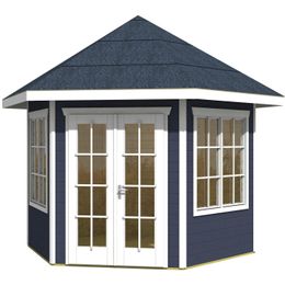 Skan Holz Holzpavillon SKANHOLZ "Almelo", grau (schiefergrau), B/H/T: 354cm, Pavillons, 350 x 303cm