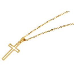Adelia&acute;s Kette ohne Anh&auml;nger ADELIA&acute;S "Unisex Halskette mit Anh&auml;nger &ndash; Kreuz aus Edelstahl", gold, Halsketten, Damen, 48cm, Edelstahl, Ein stilvolles Geschenk f&uuml;r besondere Momente