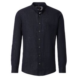Leinenhemd Casamoda "Casamoda Leinenhemd uni", Herren, Gr. L, Normalgr&ouml;&szlig;en, 801 schwarz, 100% Leinen, unifarben, l&auml;ssig geschnitten, Hemden