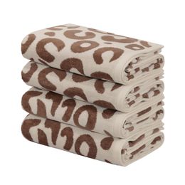 Handtuch Set OTTO HOME "Anna Leopardenmuster, 4-tlg Handtuch-Set, 50x100cm, 100% Baumwolle", braun, sand, 4 Stk., Frottiervelours, Frottiervelours, Obermaterial: 100% Baumwolle, Handt&uuml;cher, Handt&uuml;cher, weich, saugstark, modern, Leo, Animal Print
