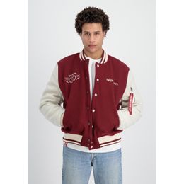 Bomberjacke Alpha Industries "Varsity Air Force Jacket", Herren, Gr. S, rot (burgundy), Obermaterial: 100% Polyester, Jacken Bomberjacke