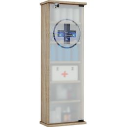 Medizinschrank Vcm "Medizinschrank Arzneischrank Gusal abschlie&szlig;bar", braun (sonoma, eiche), B:31cm T:18cm, Obermaterial: 100% Holz Wood., Schr&auml;nke