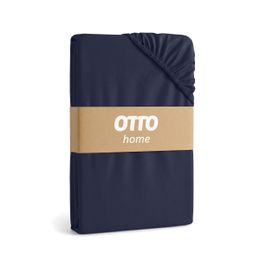 Spannbettlaken OTTO HOME "PHYSALIS in BASIC und PREMIUM Qualit&auml;t, 100% Baumwolle", marine, B:160cm L:200cm, Jersey (160 g/m&sup2;), Obermaterial: 100% Baumwolle, Bettlaken, Spannbettlaken, f&uuml;r Matratzen bis 18 cm H&ouml;he, Bettlaken, Spannbetttuch, pflegeleicht