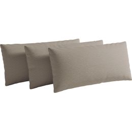 Sit & More Sofakissen SIT & MORE "Chelsea", taupe, B:60cm H:30cm, Stoff, Polsterauflagen, Sofakissen, zur Auswahl Sets mit 2 oder 3 St&uuml;ck