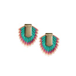 Paar Ohrstecker Gretchen "Pam Pem Earring Stud", Damen, Gr. Leder, bunt (mehrfarbig), Ohrringe, aus buntem Pergament
