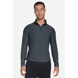 Skechers GO DRI All Day Performance 1/4 Zip Polyester Herren Schwarz Sport-T-Shirts